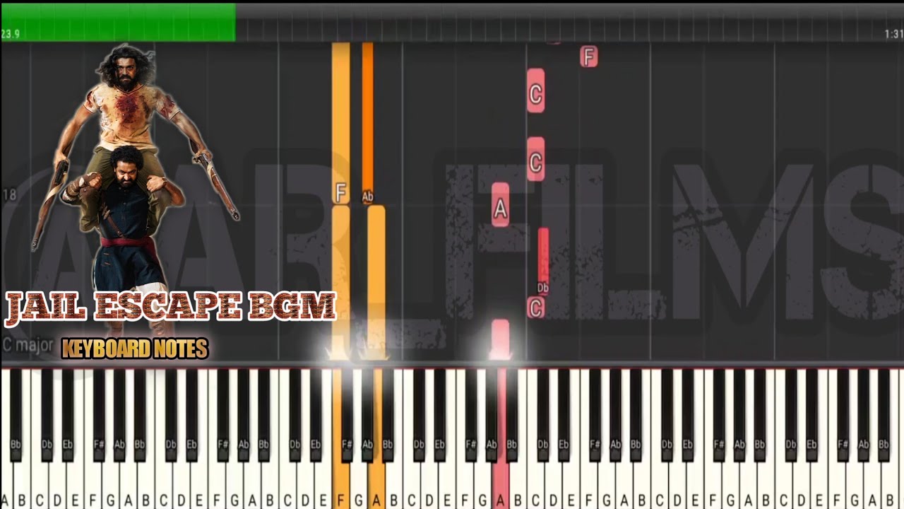 RRR Jail Escape Pre CLIMAX Mass BGM KEYBOARD NOTES PIANO COVER || @ar ...