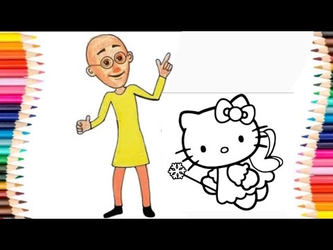 how to draw patlu with cute pari kitty ll easy drawing for kids - YouTube
