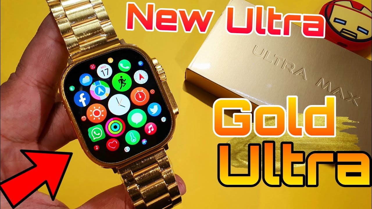 Ultra Gold Smartwatch | Apple Watch Ultra Clone | Ultra 24k gold ...