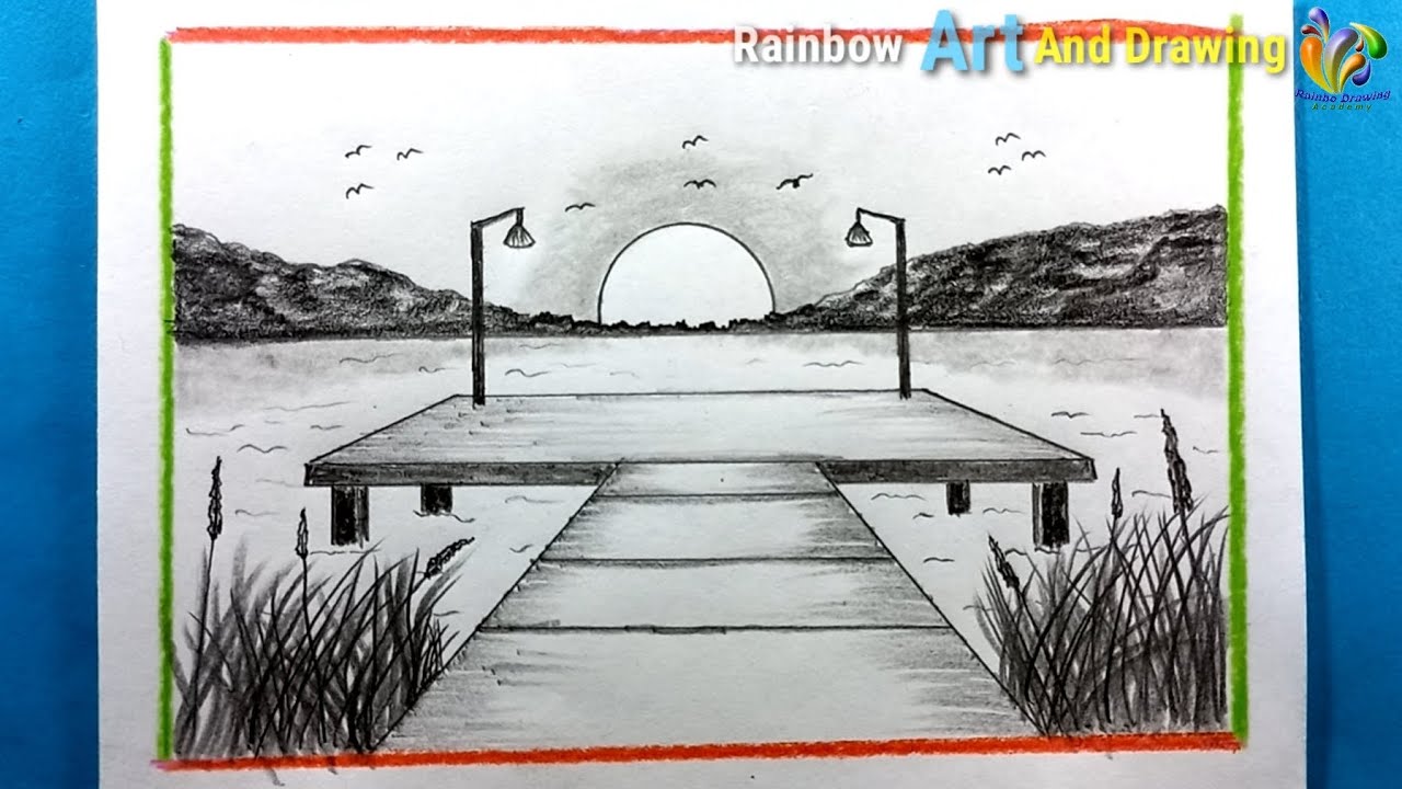 Wow Scenery Drawin 💦💦💦| Prakitik Drisso Drawing 💢💢💢💢 | Pencil Drawing 💯 ...