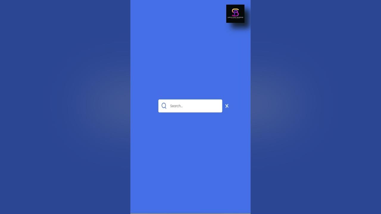 Create An Animated Search Bar With Html Css And Javascript Quick Tutorial Youtube