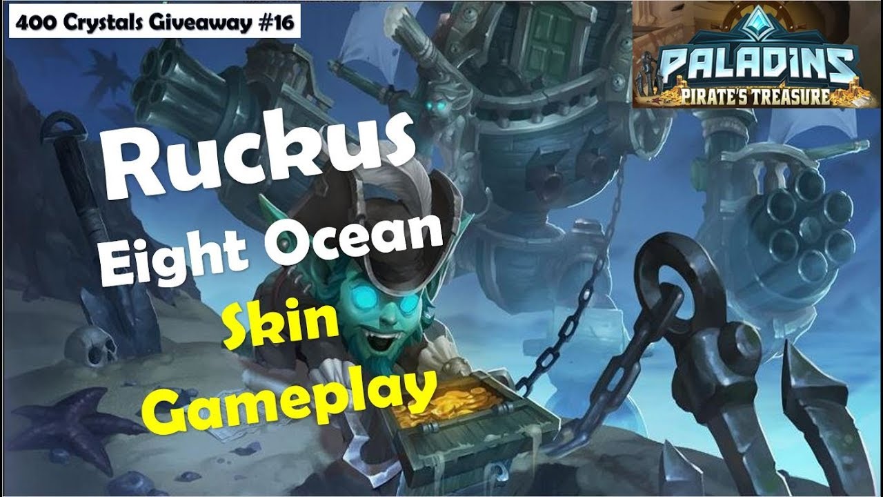 Paladins 2.8 Pirate Treasure PTS - Ruckus New Eight Ocean Skin Gameplay ...