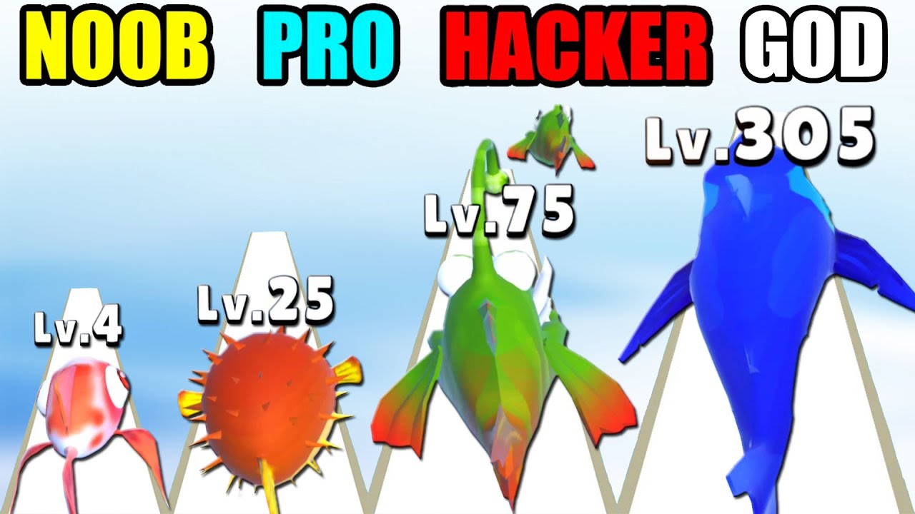 NOOB vs PRO vs HACKER vs GOD Fish Level Up - YouTube