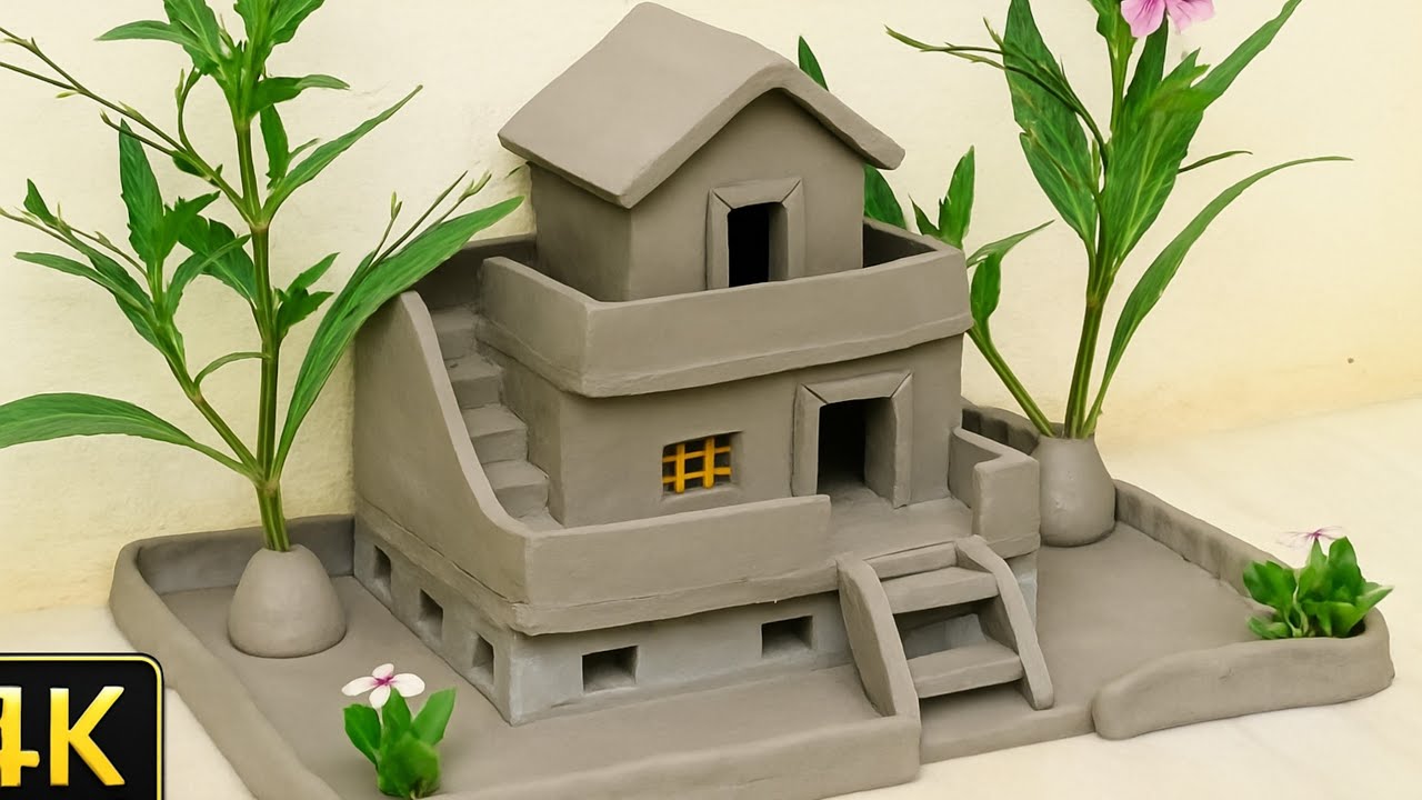 Incredible Miniature Clay House | Fully Handmade Tiny Village Model | # ...