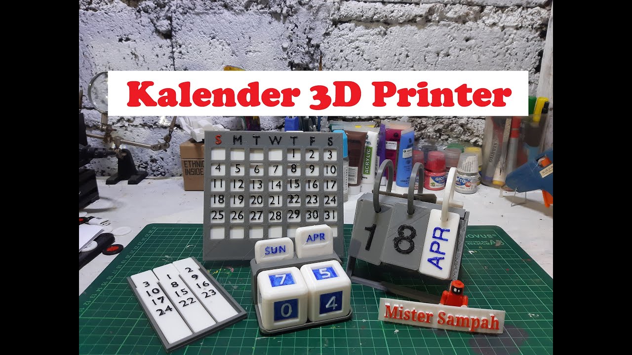 Calendar/kalender dari 3D Printer - YouTube