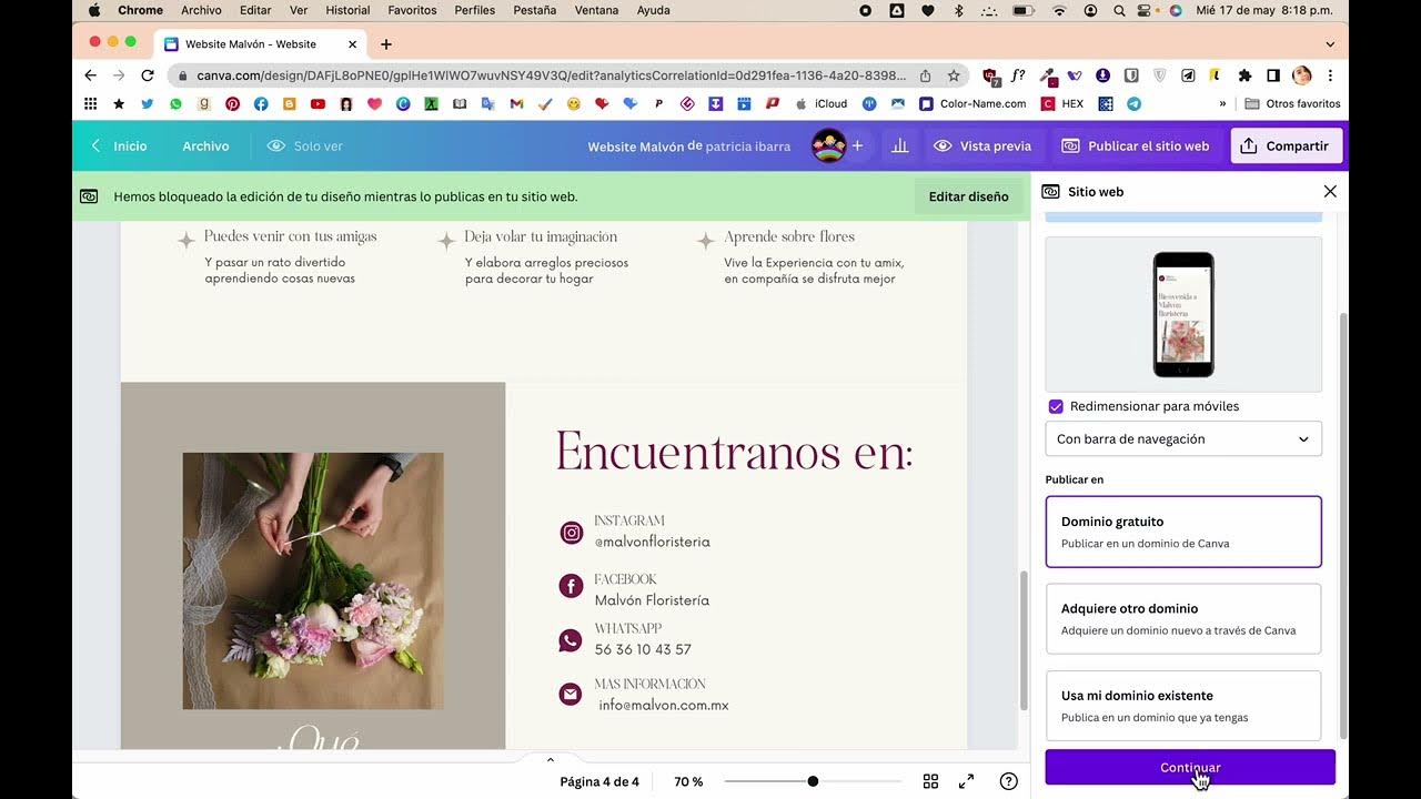Cómo publicar tu sitio web en CANVA y poner el menú interactivo - YouTube