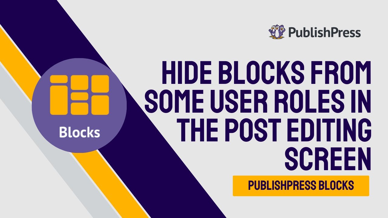 Hide Blocks from Some User Roles in the Post Editing Screen - YouTube