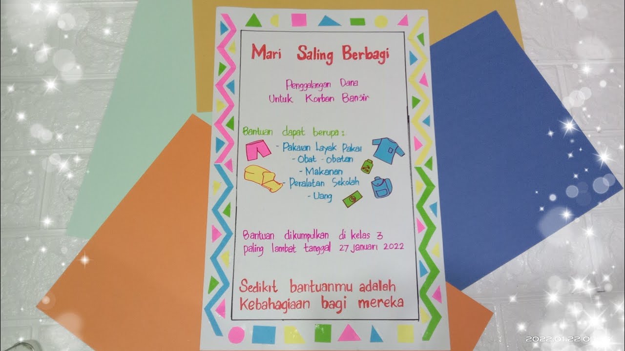 cara membuat poster penggalangan dana untuk korban bencana alam ||tugas ...