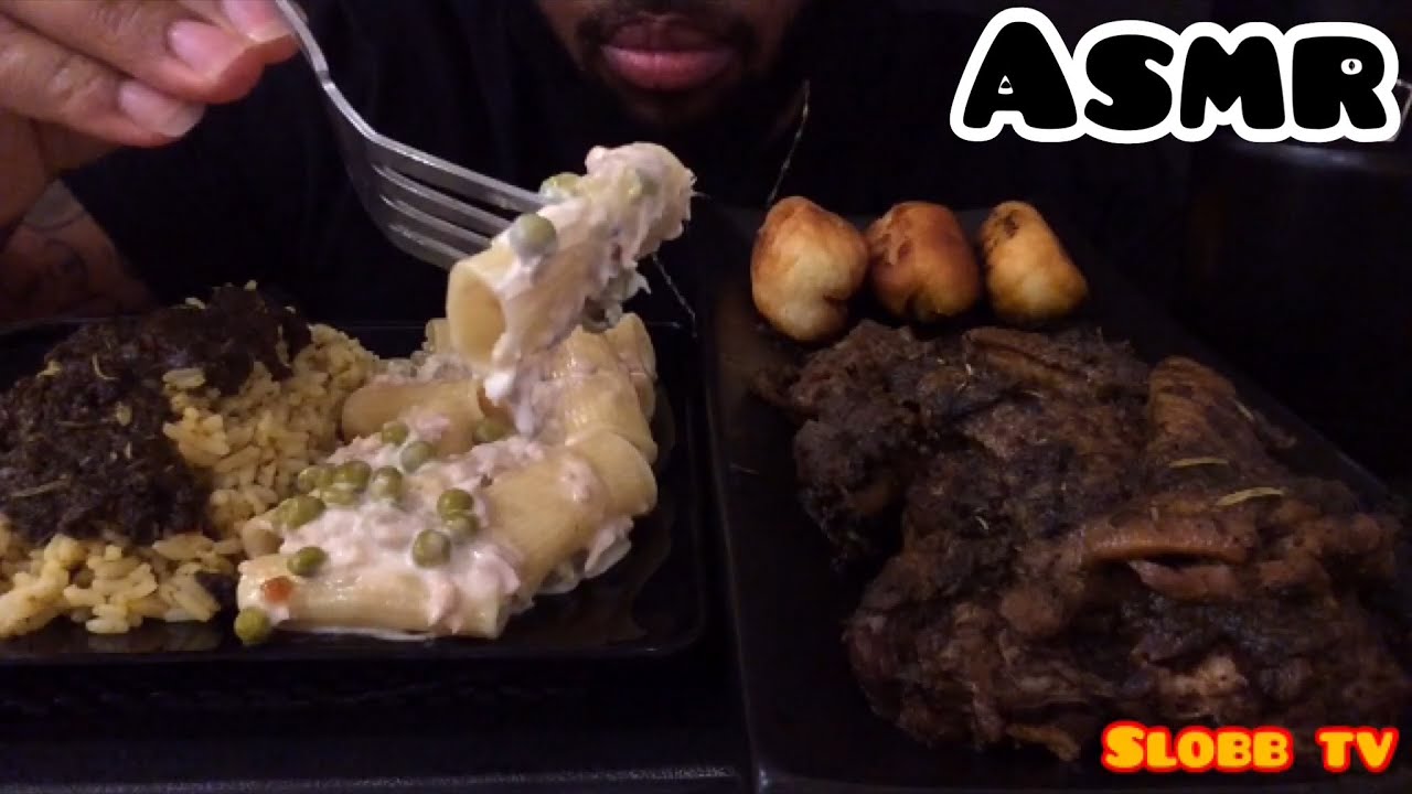 ASMR: SLOBBZ TUNA RIGATONI SALAD STEW CHICKEN WINGS + MUKBANG EATING ...