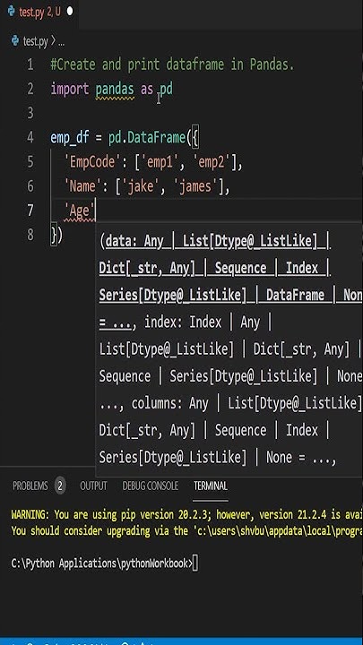 Python For Data Science Create And Print Pandas Dataframe Shorts Subscribe To Support Youtube