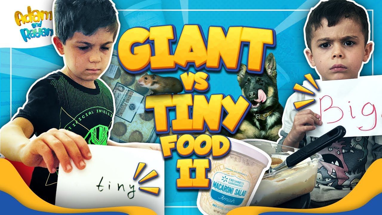 Giant vs Tiny Food Challenge for 24 Hours Part II - YouTube