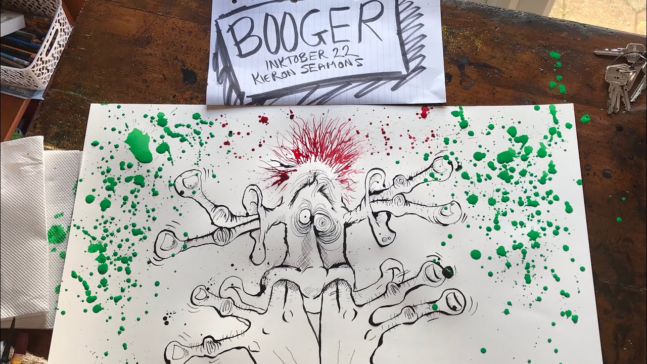 BOOGER INKTOBER 2022 SNOT EVERYWHERE BY KIERON SEAMONS - YouTube
