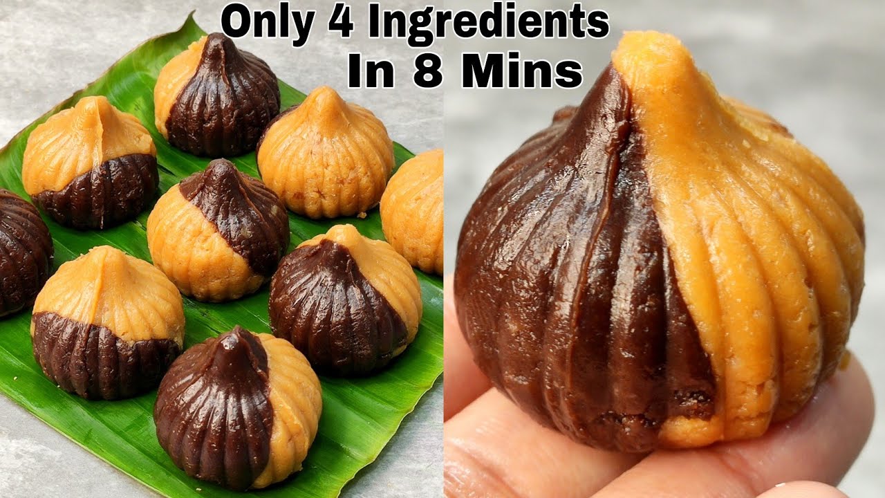 Only 4 Ingredients Stuffed Modak Without Gas,Mawa,Milk Powder|गणपति ...