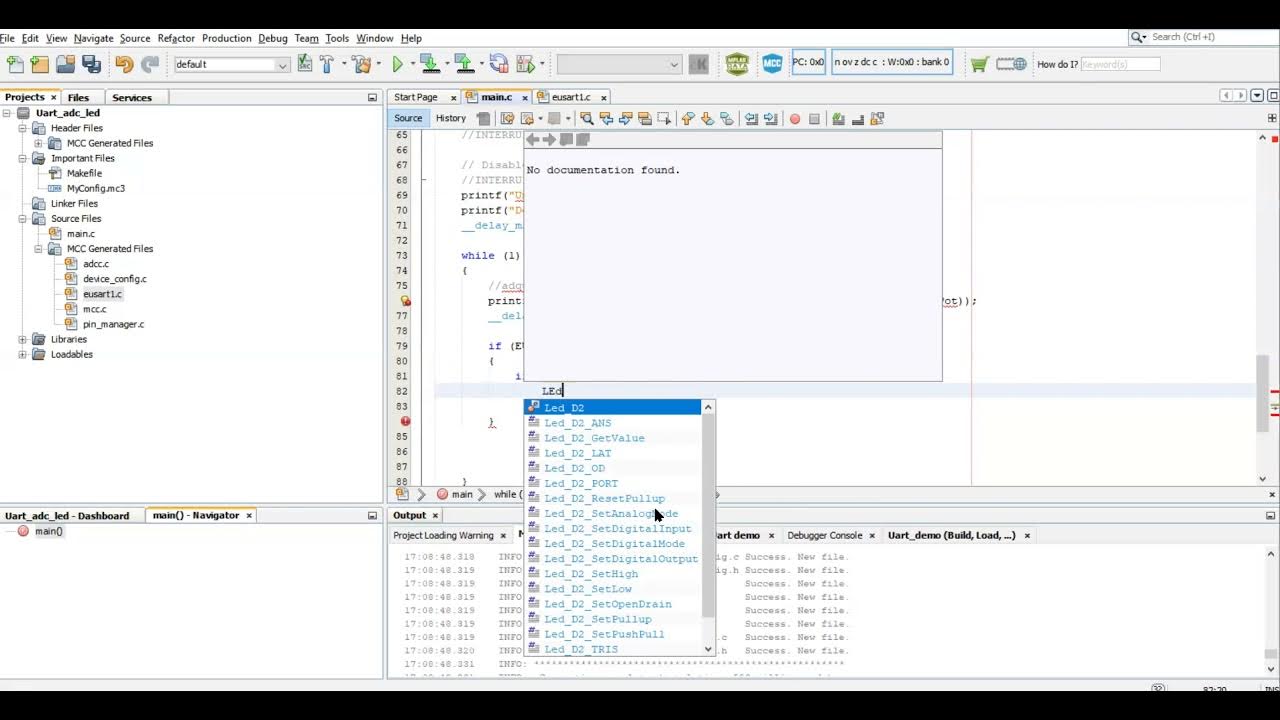 Programación de microcontroladores: configuración de UAR y ADC usando MplabX MCC y XC8 para un ...