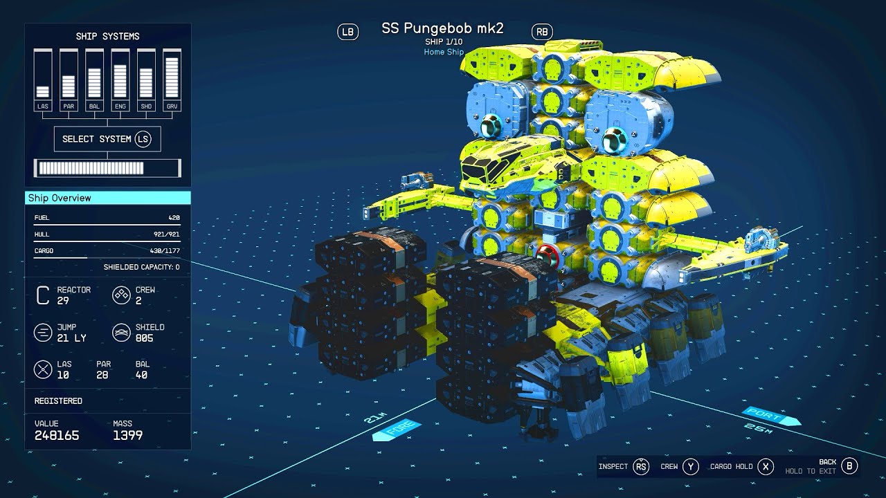 SS Spongebob Mk2 Starfield Starship Build #spongebob #starfield # ...