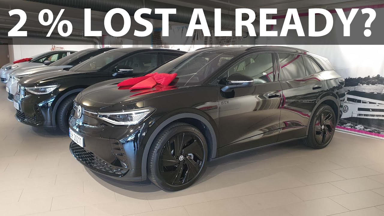 VW ID4 GTX battery capacity test when brand new - YouTube