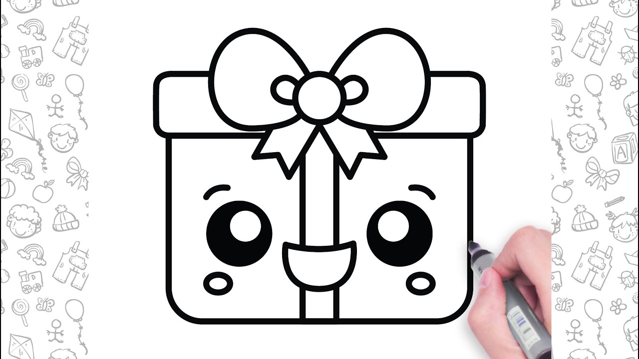 Chritmas Present Drawing | How to Draw a Cute Present | Christmas Gifts ...