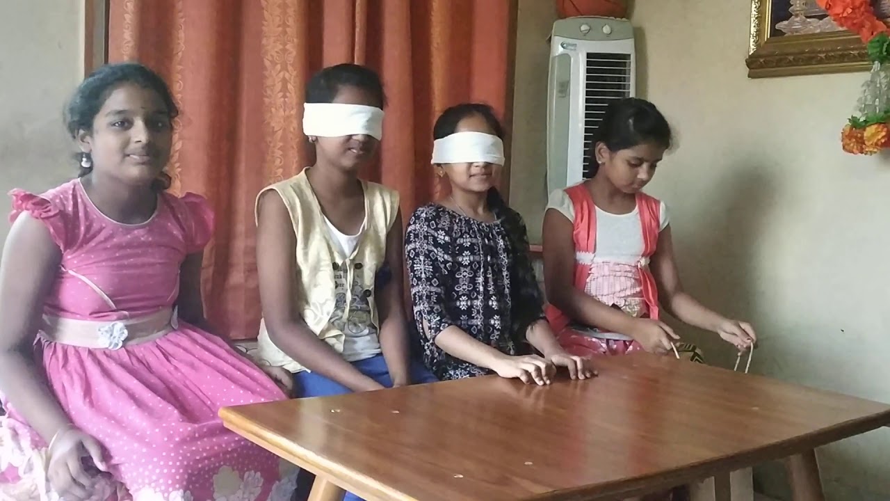 Blind fold game between the four friends - YouTube