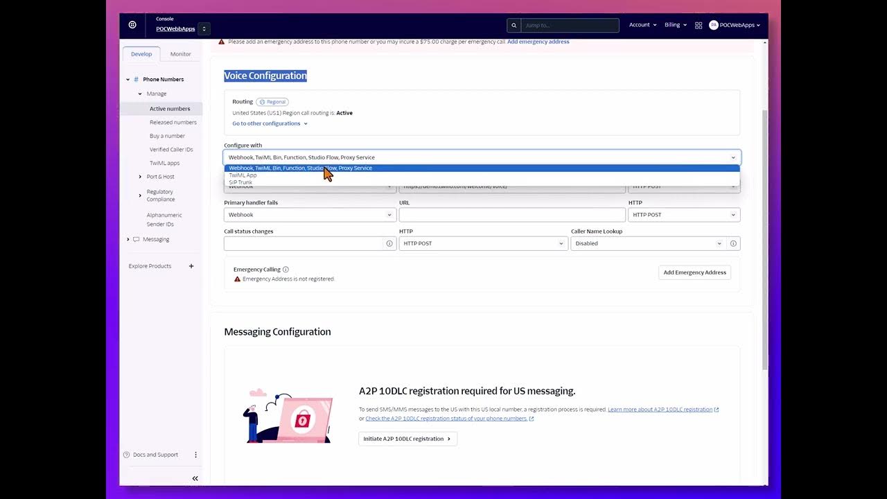 Step-by-Step Tutorial: Purchase, Configure & Release a US Long Code Phone Number in Twilio - YouTube