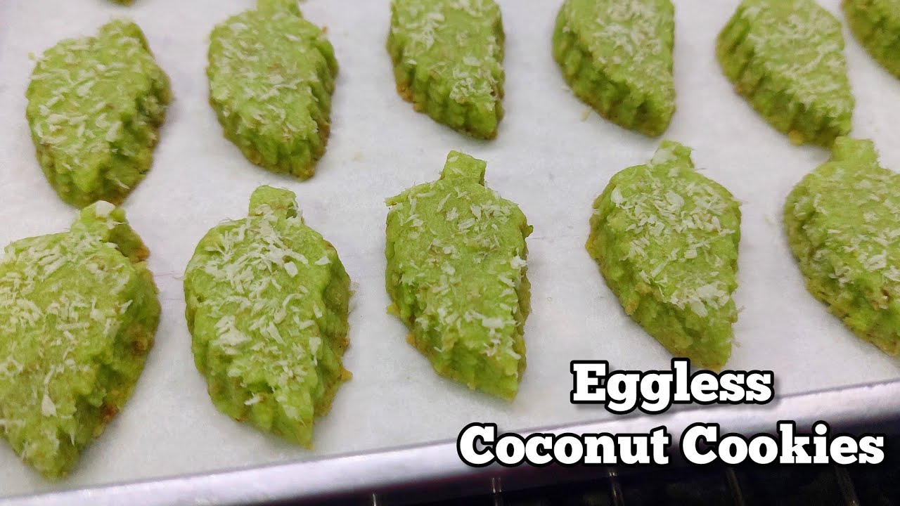 EGGLESS COCONUT BUTTER COOKIES, Deepavali cookies| Biskut Kelapa Pandan ...