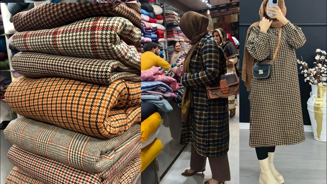 New Trendy winter Check Print Designs || Check Print Fabric Hunting ...
