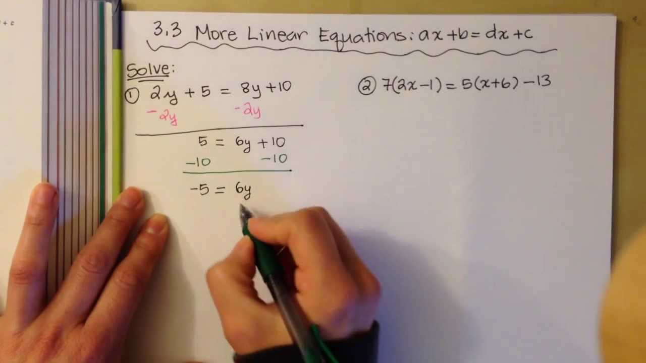 3 3 More Linear Equations Ax b dx c YouTube 3-3-more-linear-equations-ax-b-dx-c-youtube