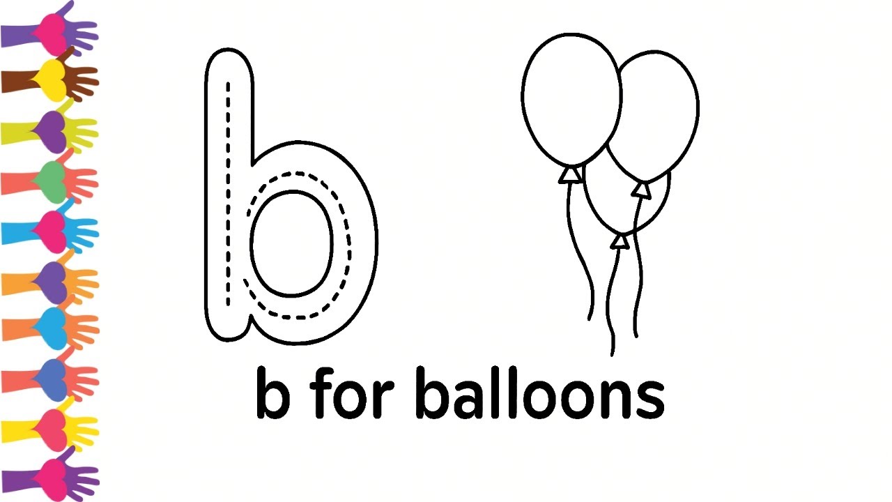 b for balloons | Fun Lowercase Alphabet Tracing and Coloring for ...