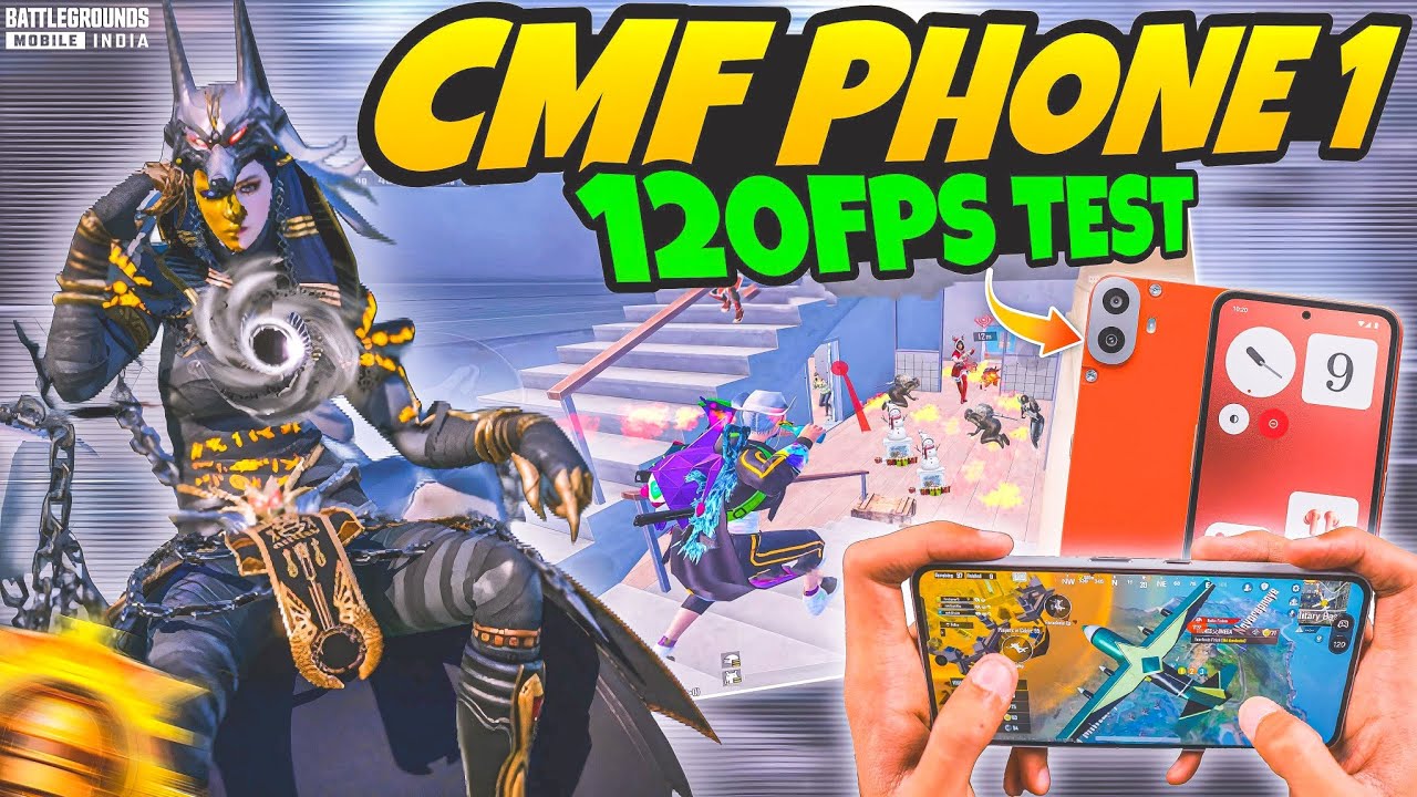 🔥CMF Phone 1 120fps BGMI PERFORMANCE: Hard Lobby Rush Test with Fps ...