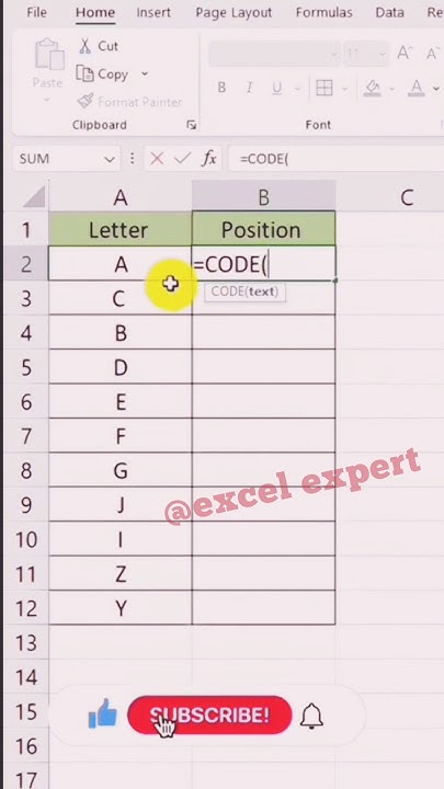 CODE formula in excel #exceltricks #exceltips #exceltutorial #myexcelclub #shortvideo - YouTube