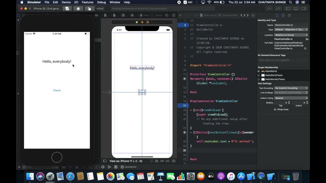 First Simple Ios App Using Objective C Youtube