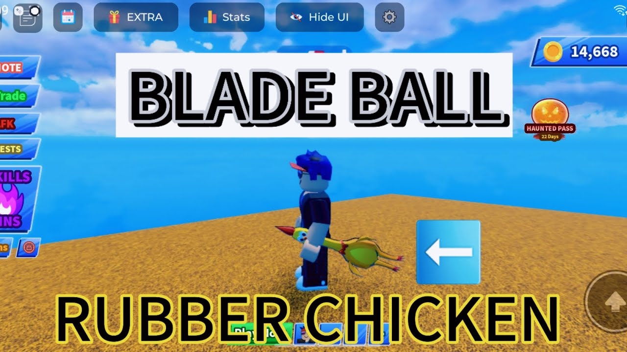 I won with the rubber chicken in blade ball - YouTube