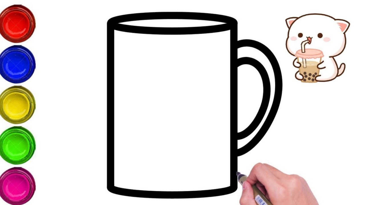 //How to draw mug for kids//Bolalar uchun kupa qanday chiziladi ...