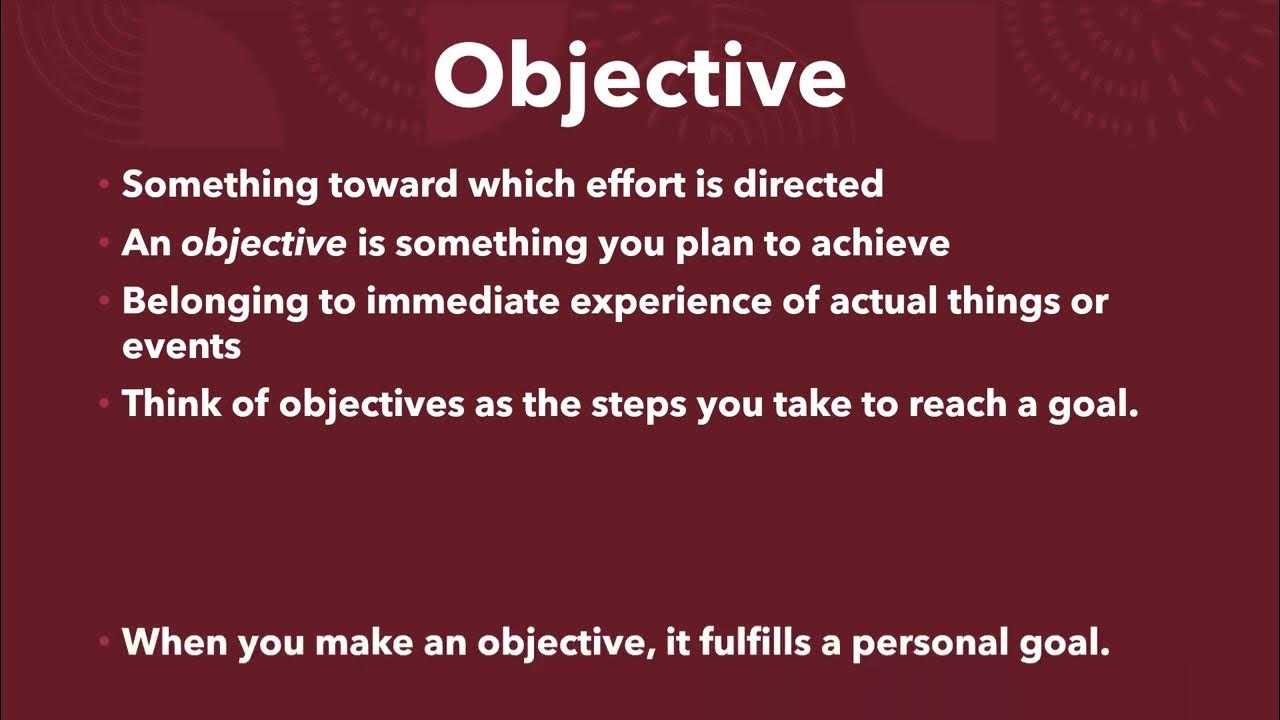 E3 U1 2 2 GOALS AND OBJECTIVES - YouTube