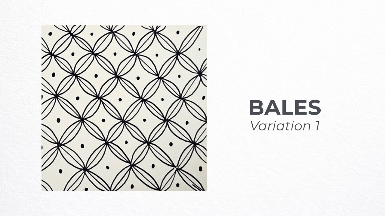 BALES Zentangle Pattern – Variation 1 | Relaxing Pattern Drawing - YouTube
