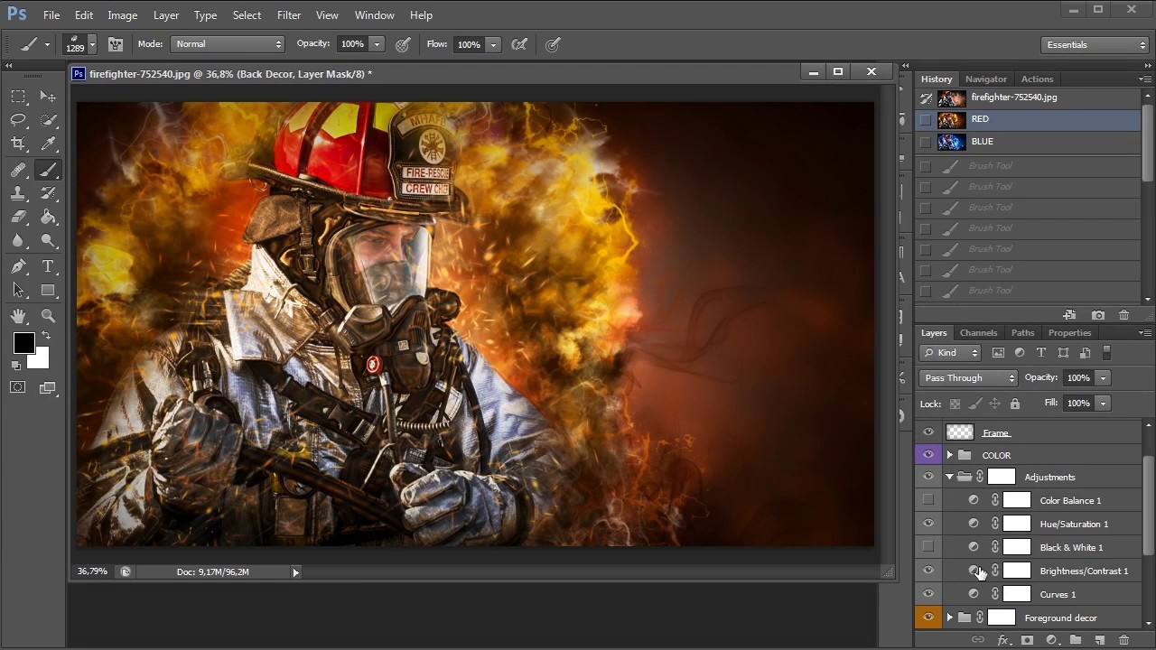 Lightning Smoke Storm Photoshop Action Tutorial - YouTube
