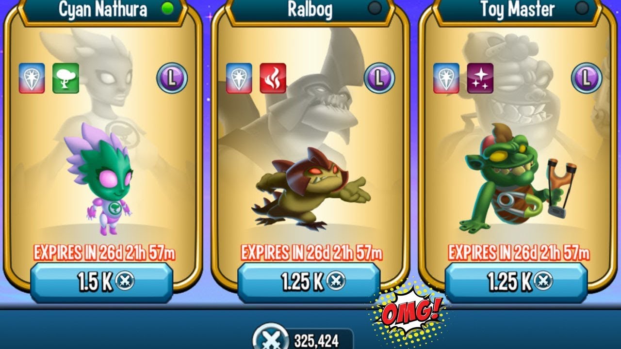 Monster Legends - Team Shop Update Cyan Nathura Ralbog Toy Master ...
