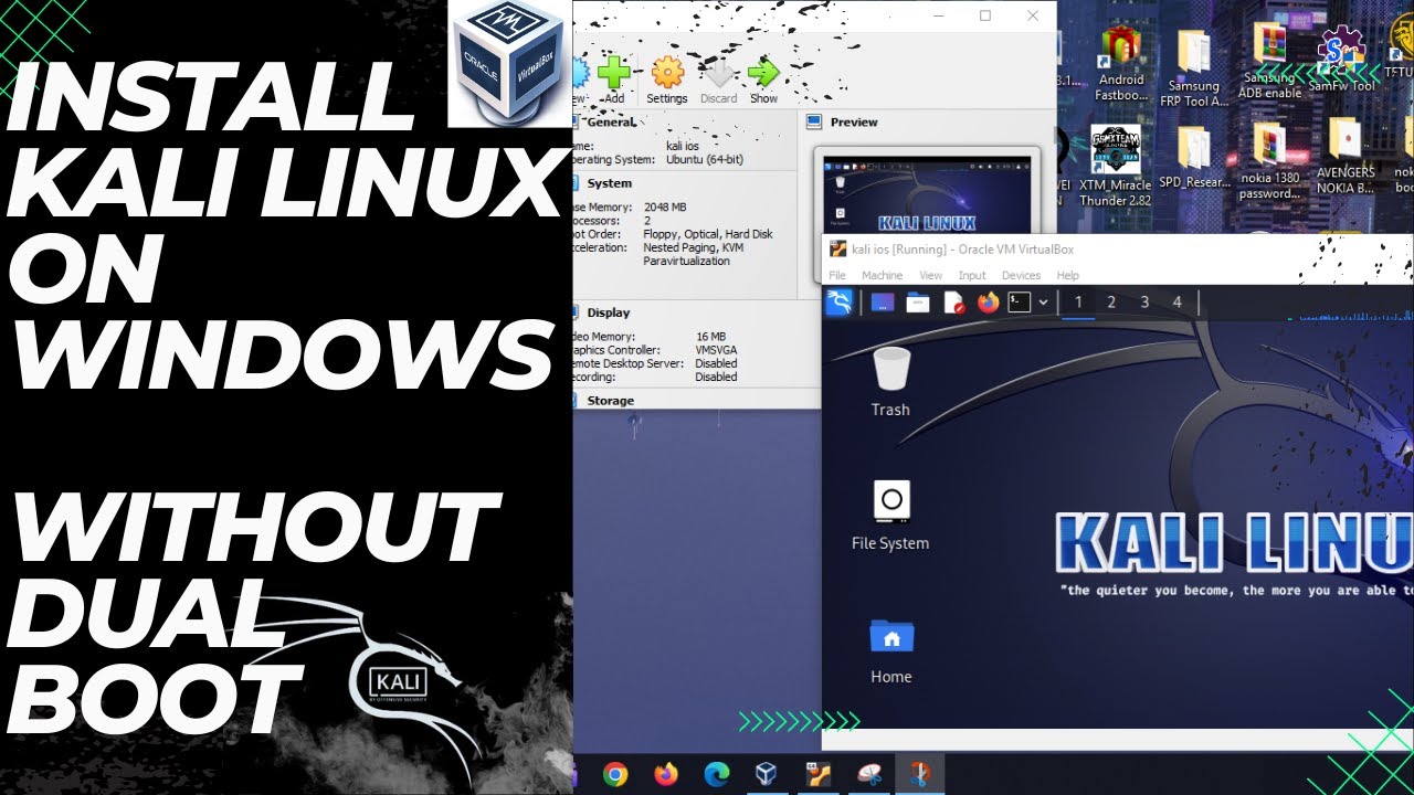 Install Kali linux in virtualbox on windows | Without Dual Boot | - YouTube