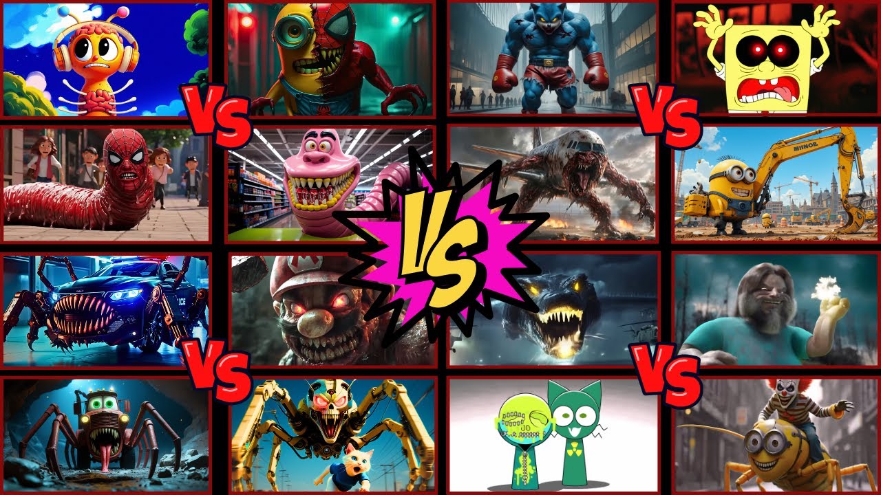 VS Battle: Sprunki Horrox 🆚 SPIDER-WORM 🆚 Police car 🆚 Mario Zombie 🆚 ...