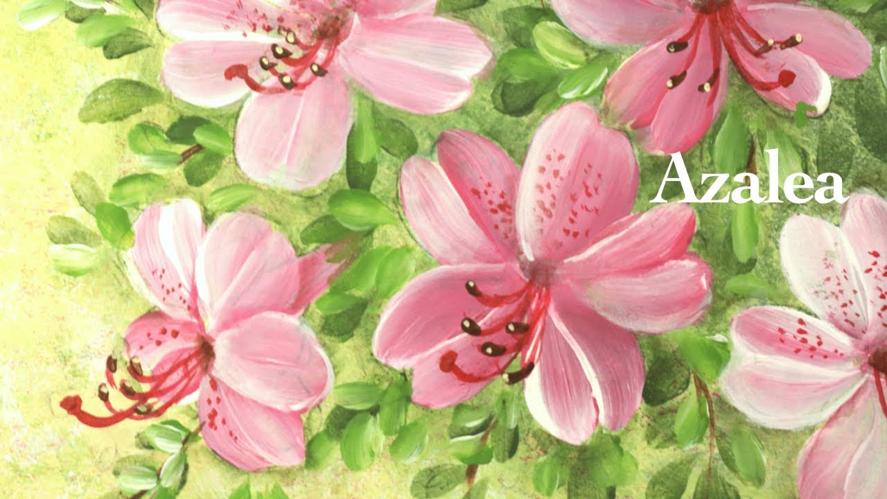 How to paint azaleas | Round brush one stroke painting - YouTube