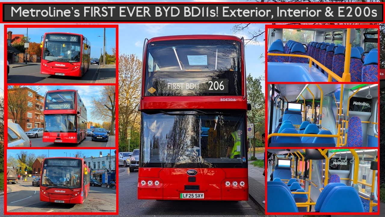 The FIRST & ONLY Metroline BYD eBus BD11 Now on Route 206 (Interior & E200s) TfL London Buses ...