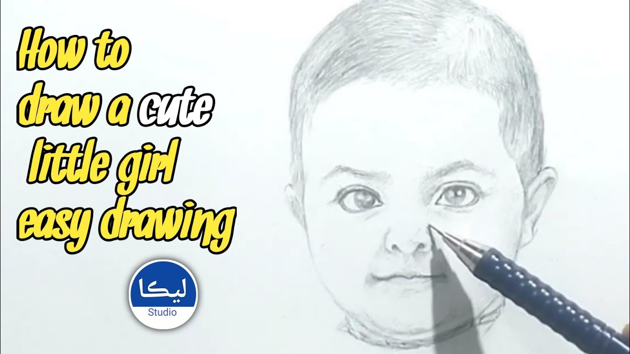 How to draw a cute little girl easy drawing | Leeka Studio - YouTube