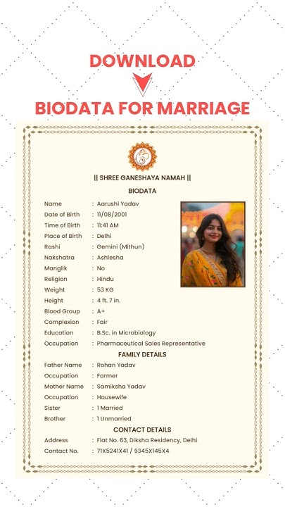 Biodata for Marriage 🔥- Biodata Kaise Banaye? #biodata # ...