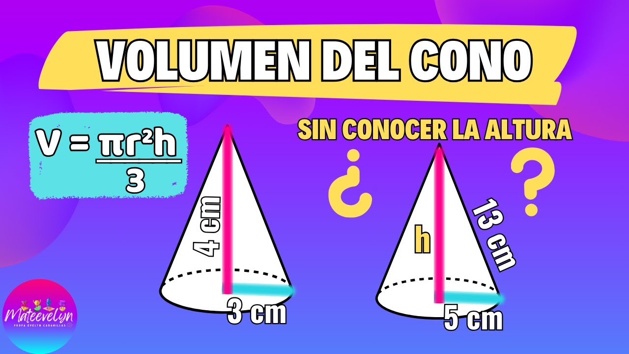 VOLUMEN DE UN CONO | VOLUMEN DEL CONO SIN CONOCER LA ALTURA - YouTube