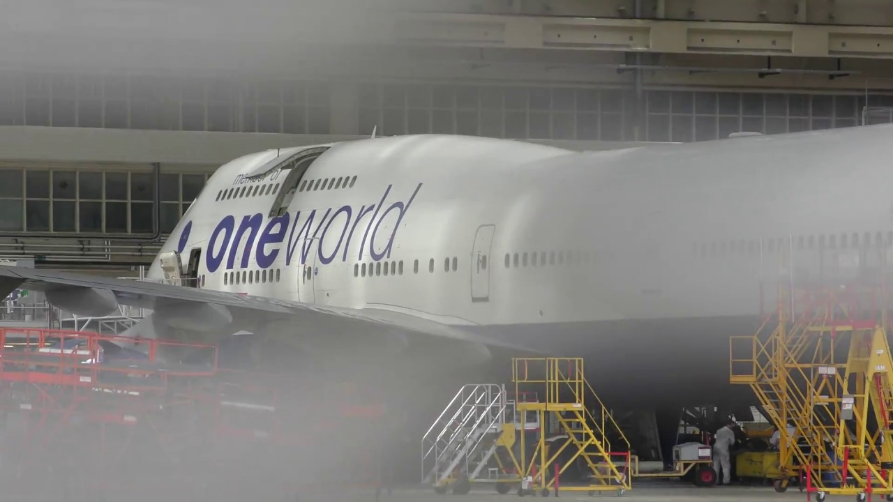 upload British Airways Boeing 747 in Maintenance hanger London Heathrow ...