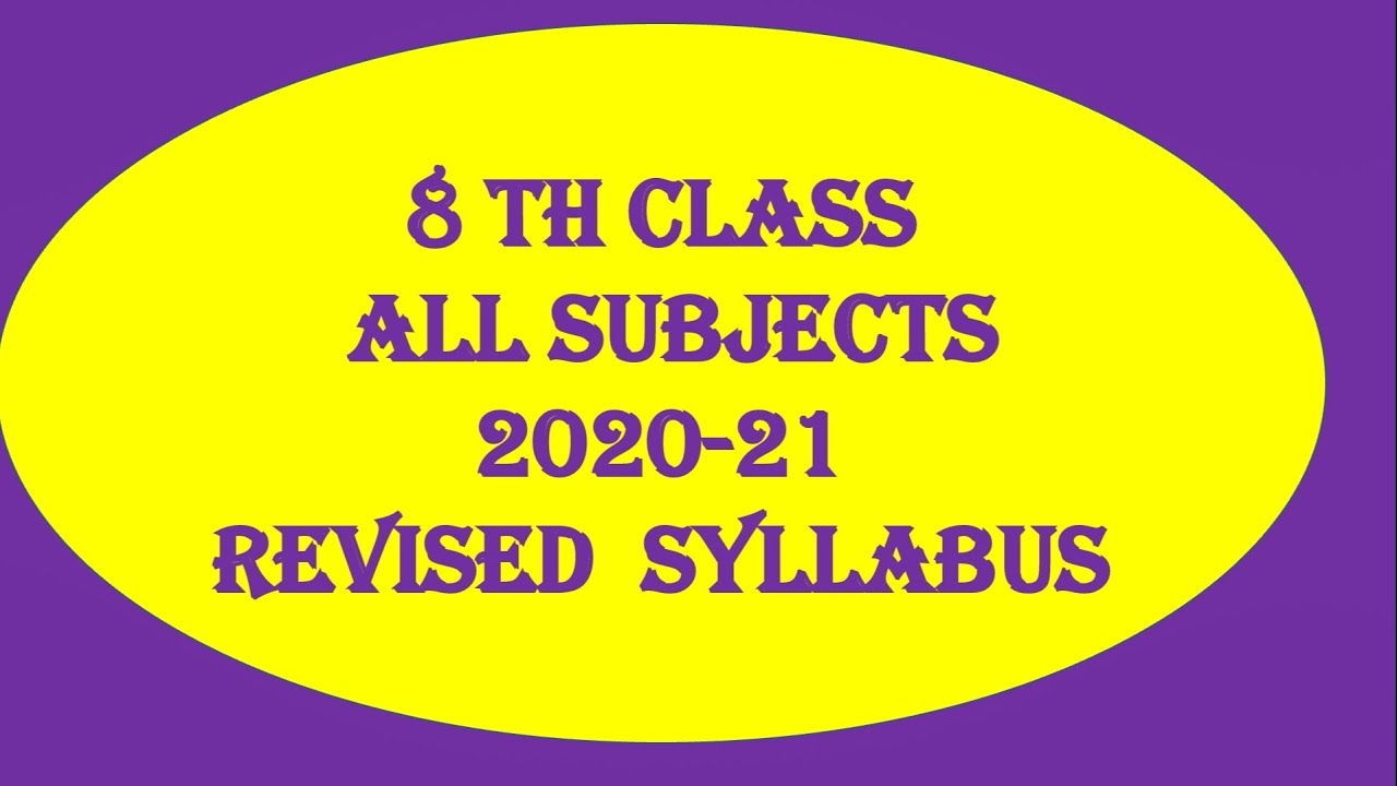 8th Class syllabus for 2020-21// Andrapradesh StateBoard Syllabus - YouTube