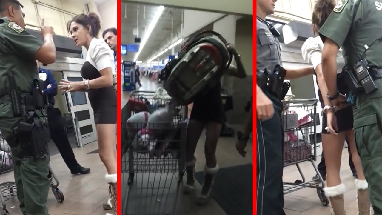 Woman got caught shoplifting and left her baby in walmart - YouTube