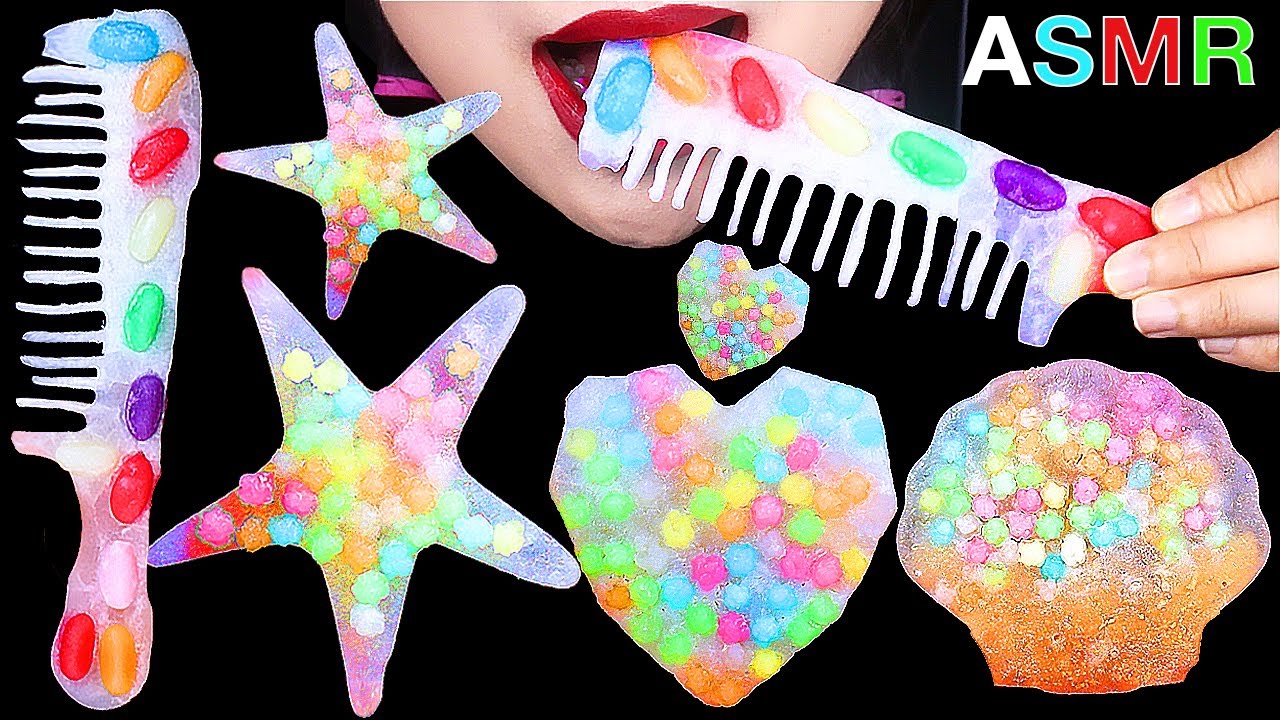 ASMR *KOHAKUTO* MUKBANG EDIBLE COMB RAINBOW FOODS EATING SHOW 코하쿠토 먹방 ...