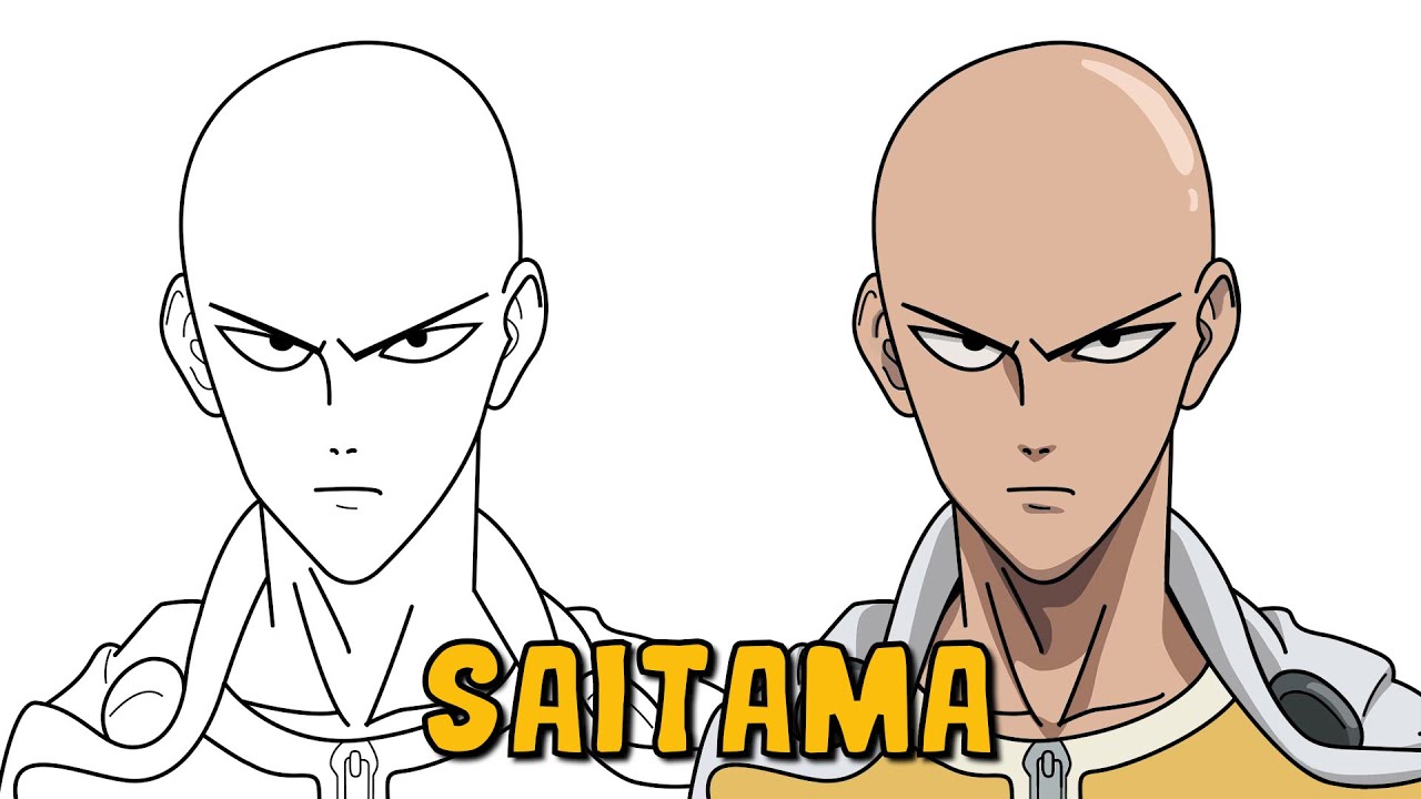 How to draw SAITAMA (One Punch Man) | How to draw anime easy step by ...