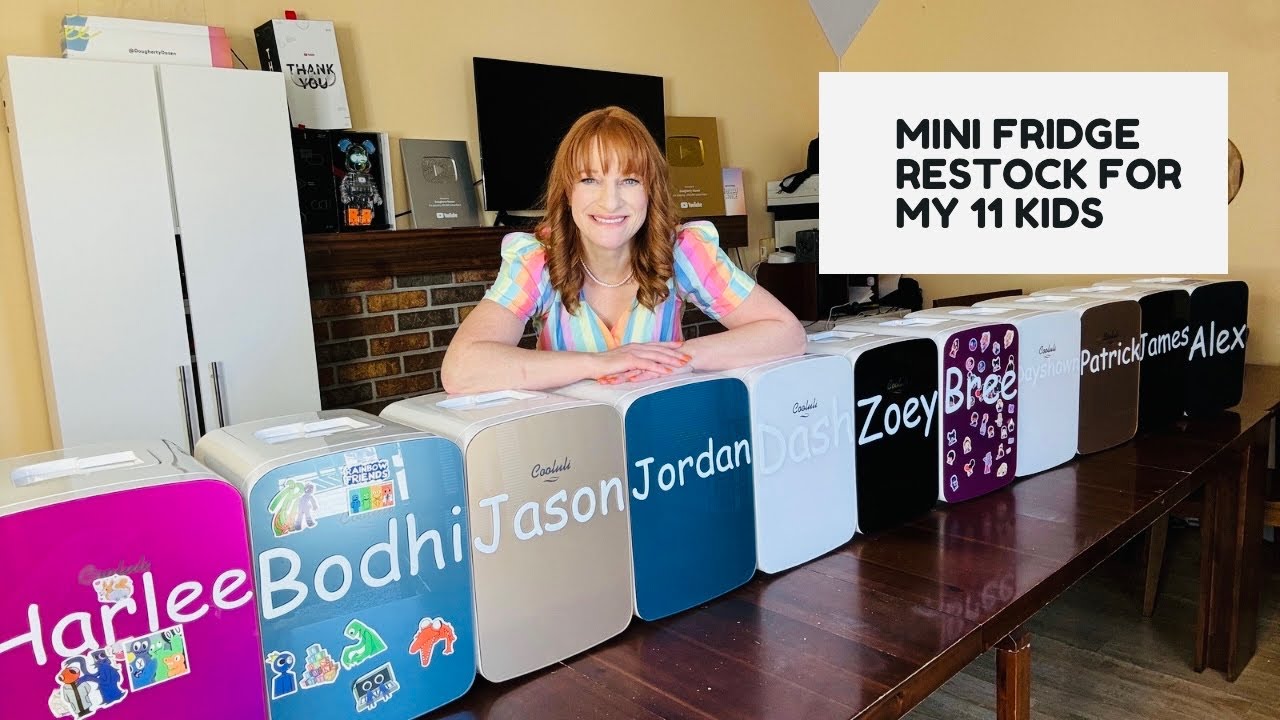 Mini Fridge Restock For My 11 Kids - YouTube