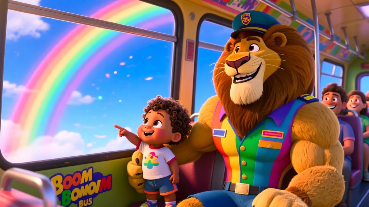 Lion’s Boom Boom Bus 🦁🚌 Fun Vehicle Song for Kids | Wheels & Sounds ...